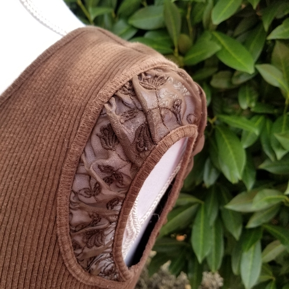 Apostrophe | Tops | Apostrophe Vintage Brown Embellished Tee Shirt ...